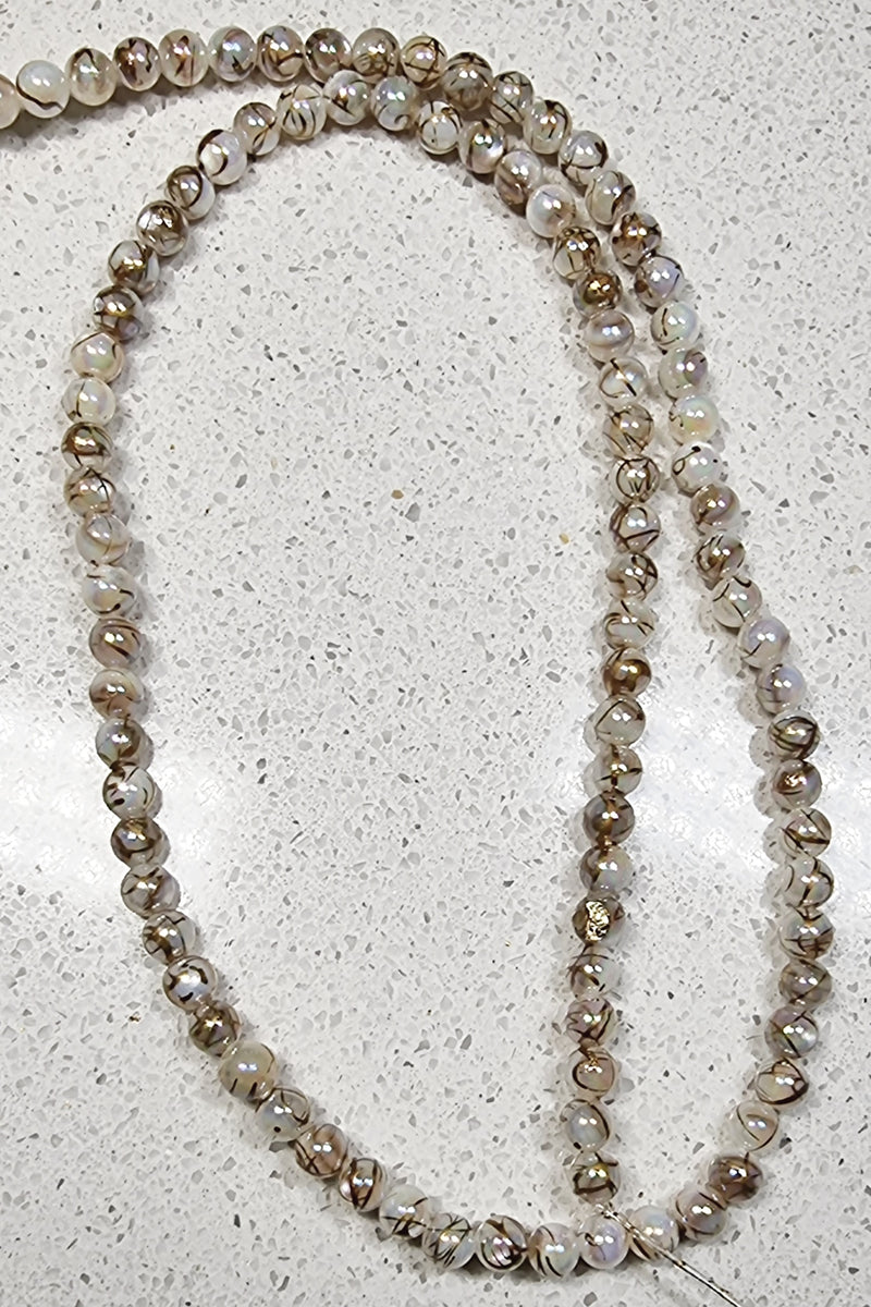 4MM NATURAL FRESHWATER SHELL BEADS AB COLOUR PLATED – The Bead Lady